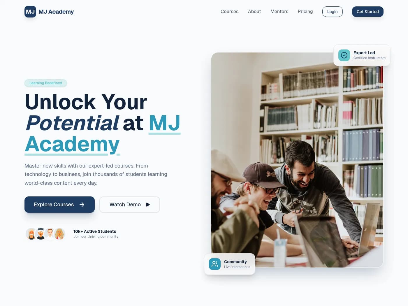 MJ Academy Redesign