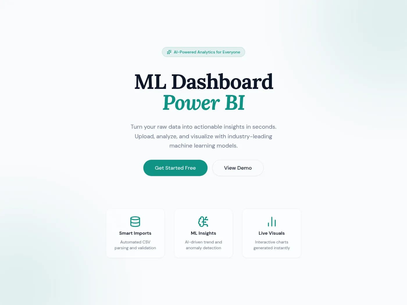 Power BI ML Dashboard
