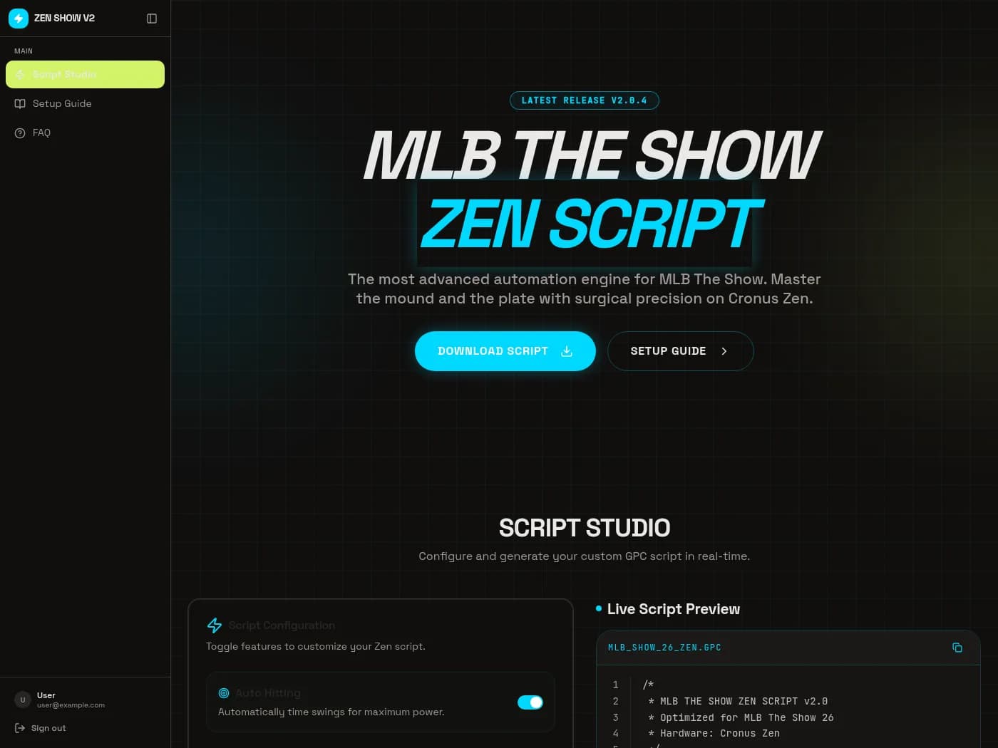 MLB The Show Zen Script