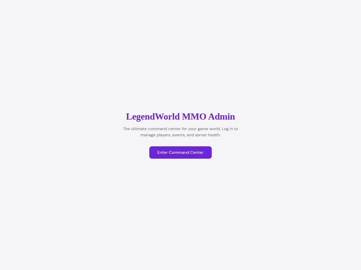 LegendWorld MMO Admin