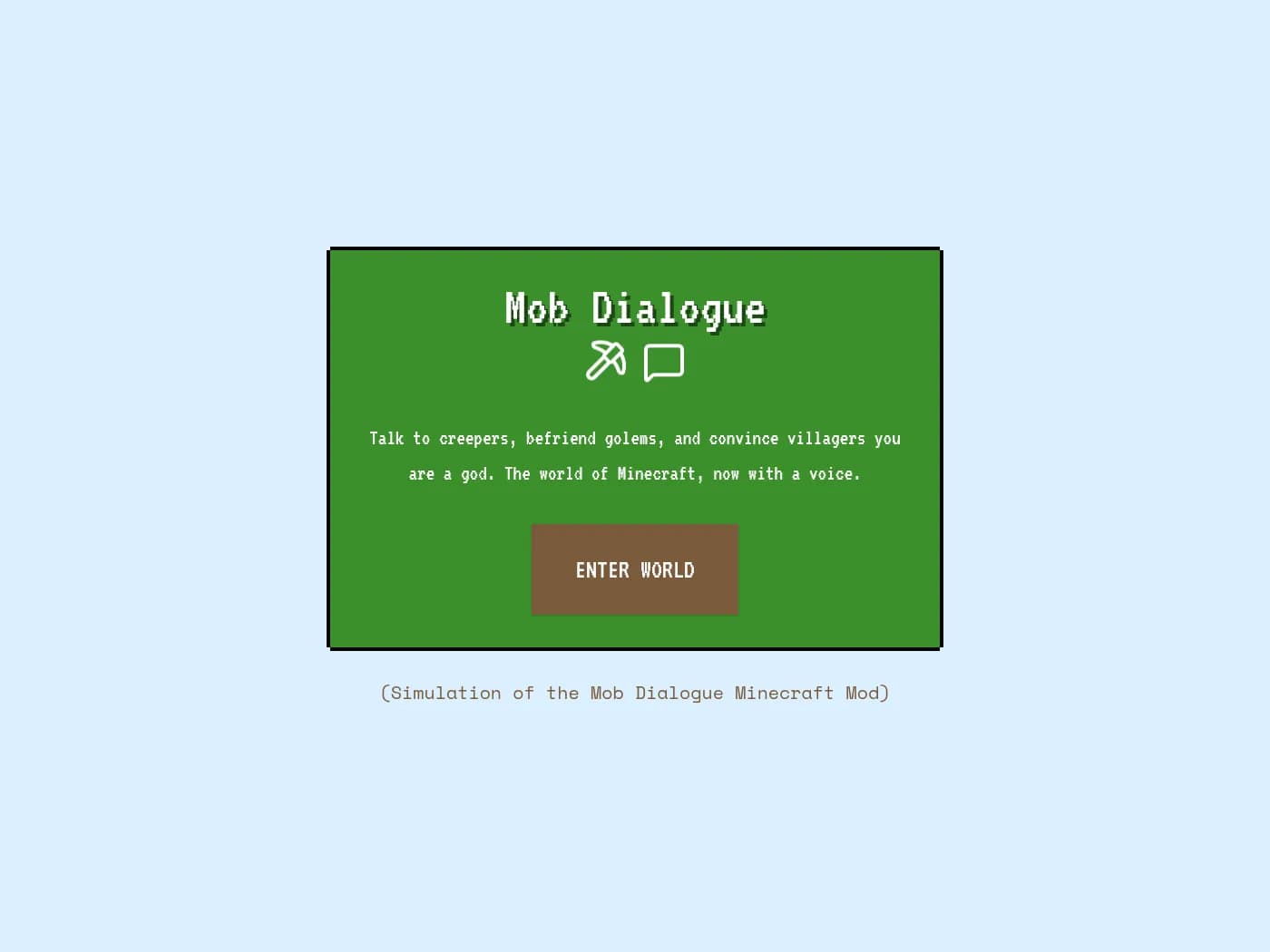 Mob Dialogue Minecraft Mod