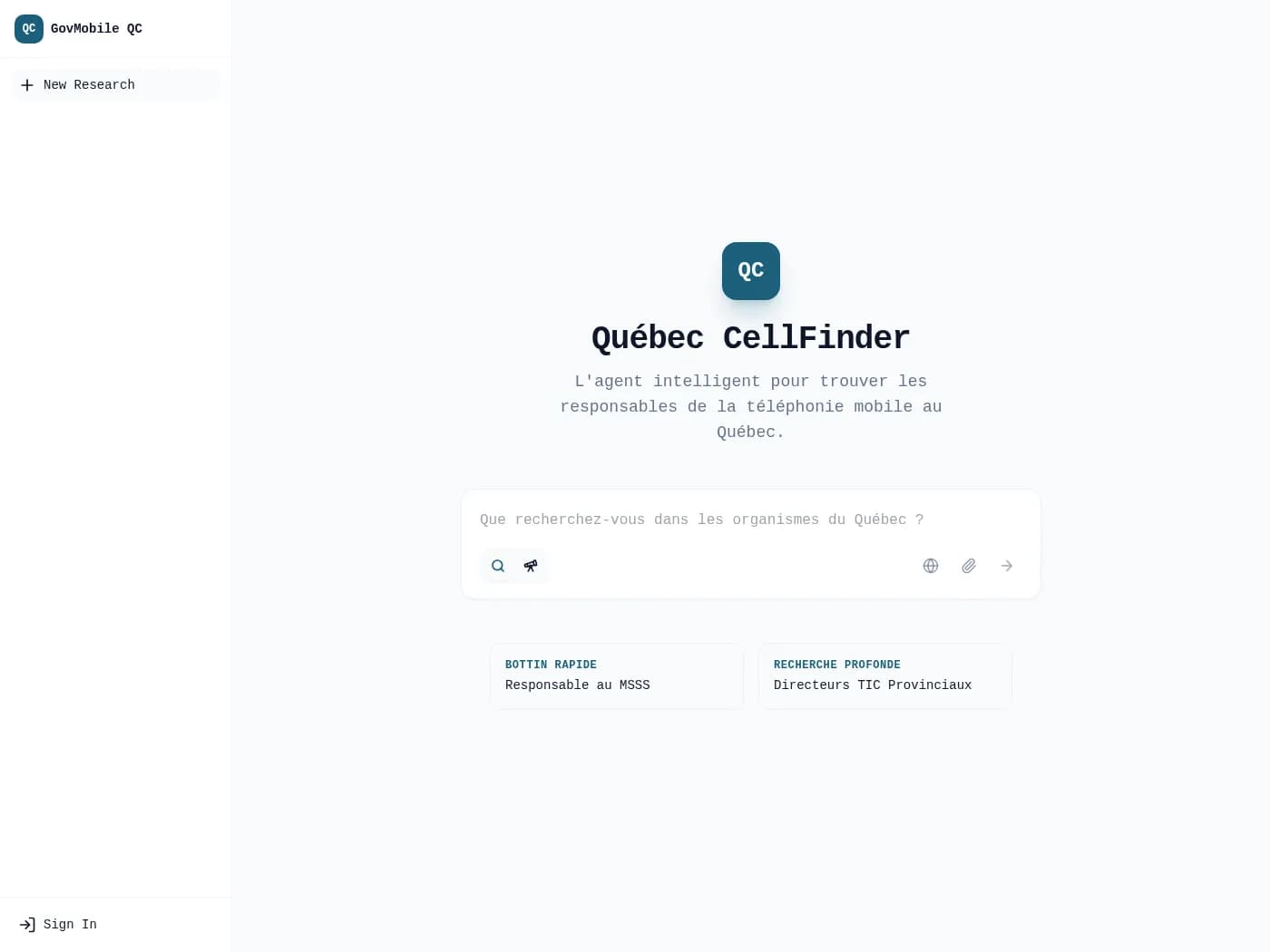 Quebec Mobile Contacts Agent
