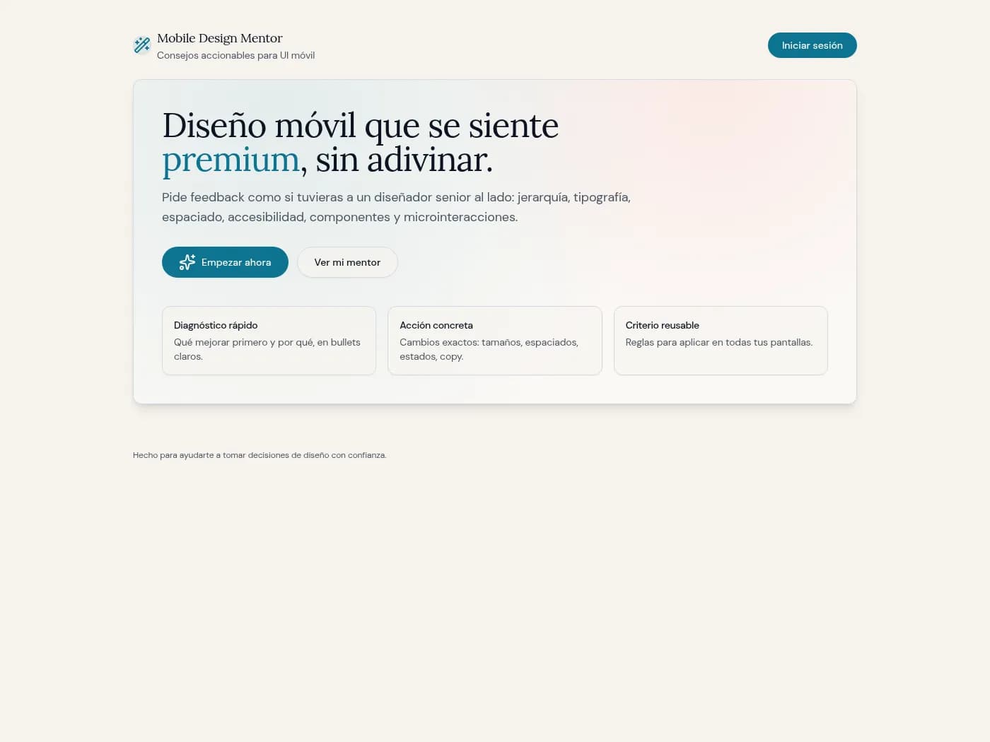 Mobile Design Mentor