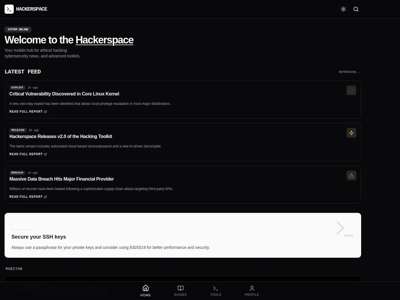 Hackerspace Mobile Site