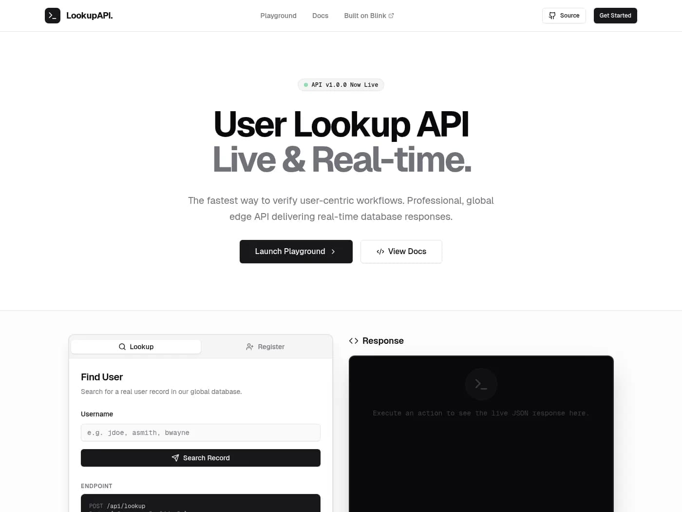 Mock User Lookup API