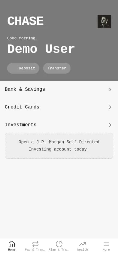 MockBank Balance App