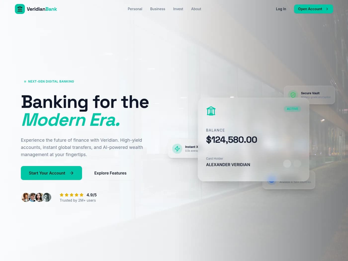 Modern Bank Hero