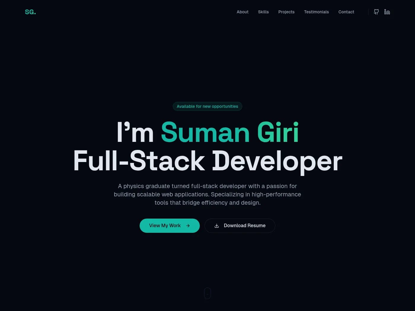 Minimalist Dev Portfolio