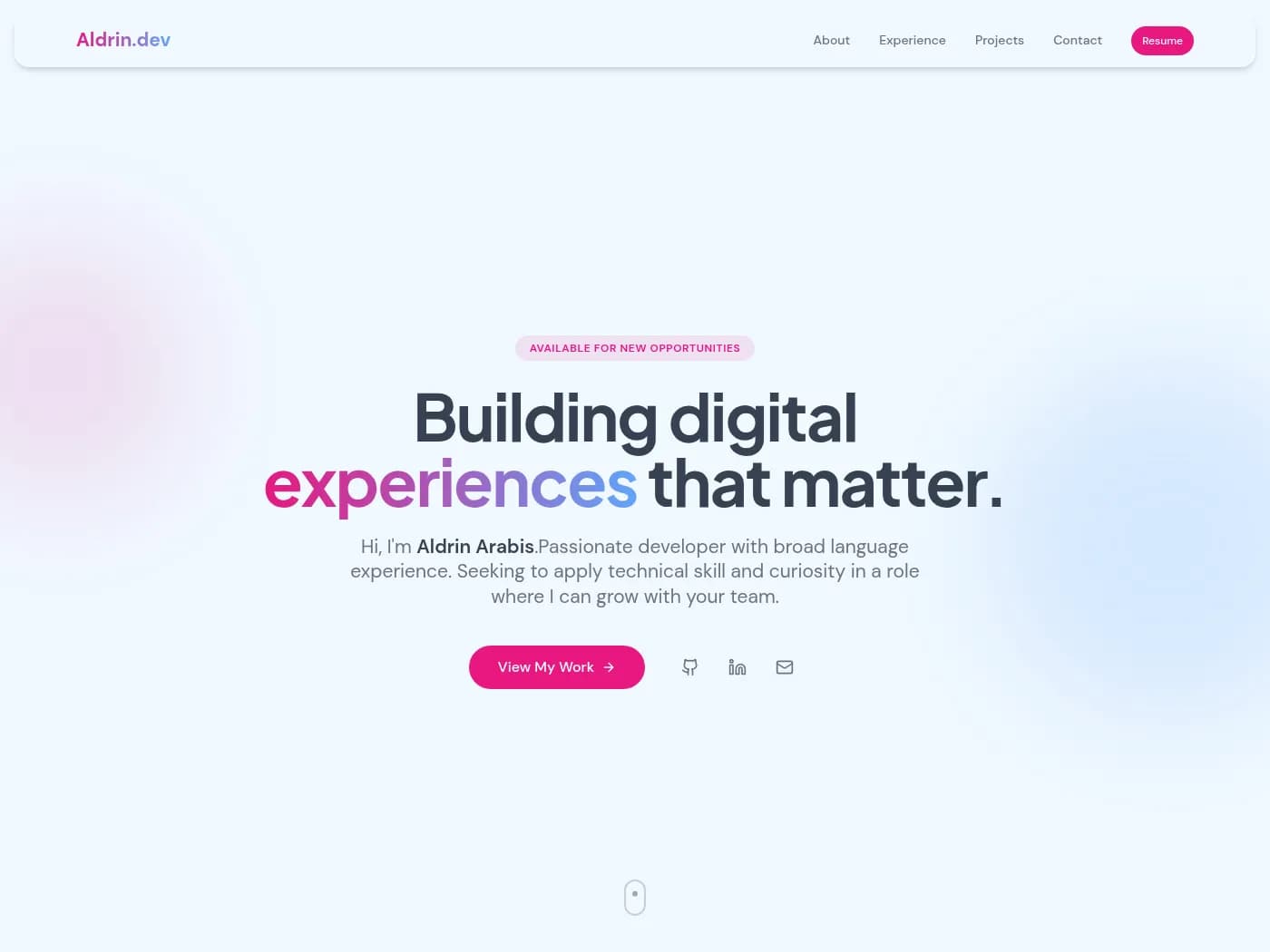 Devfolio Modern Portfolio