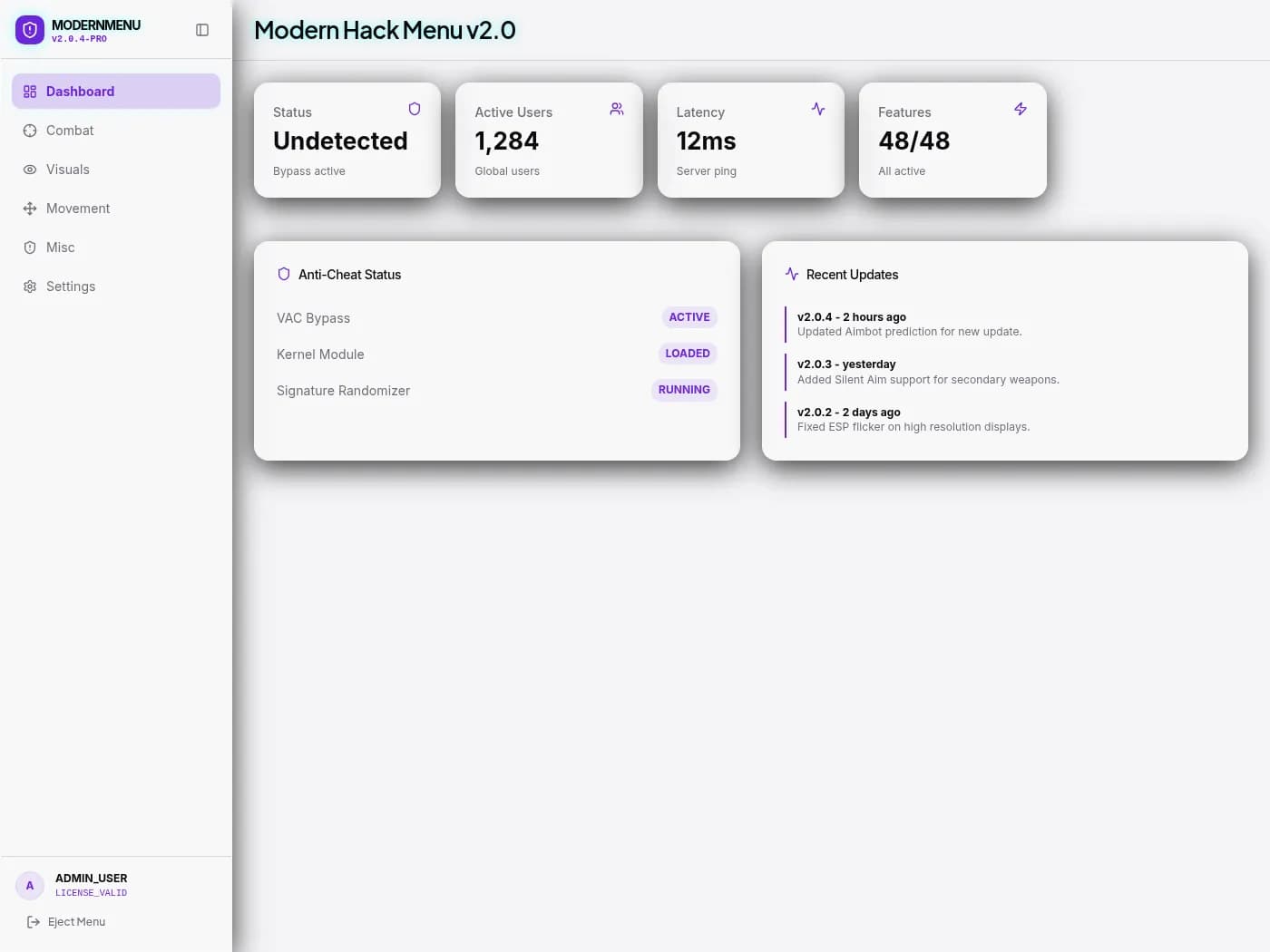 Modern Hack Menu
