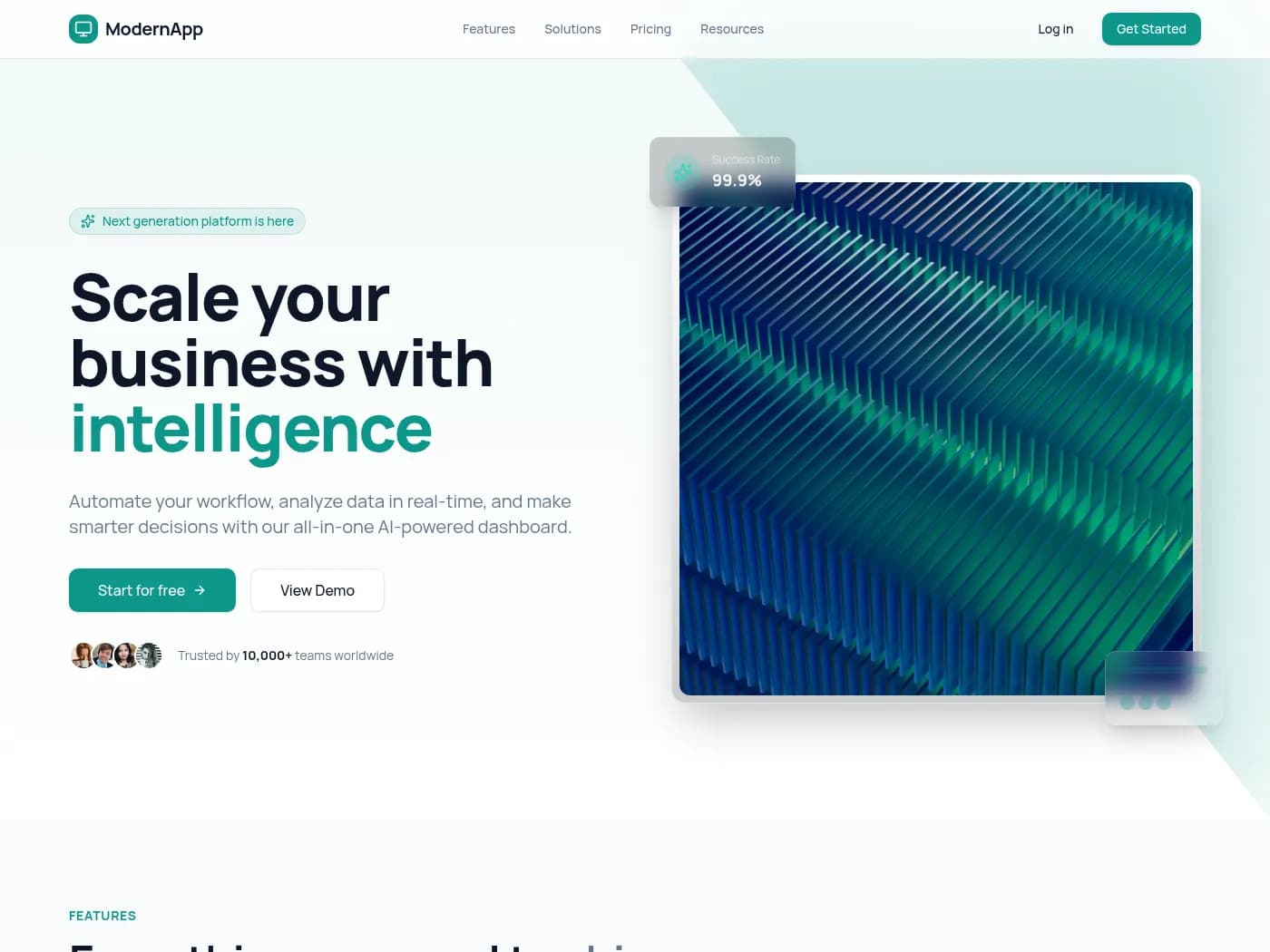 Modern Web App Home