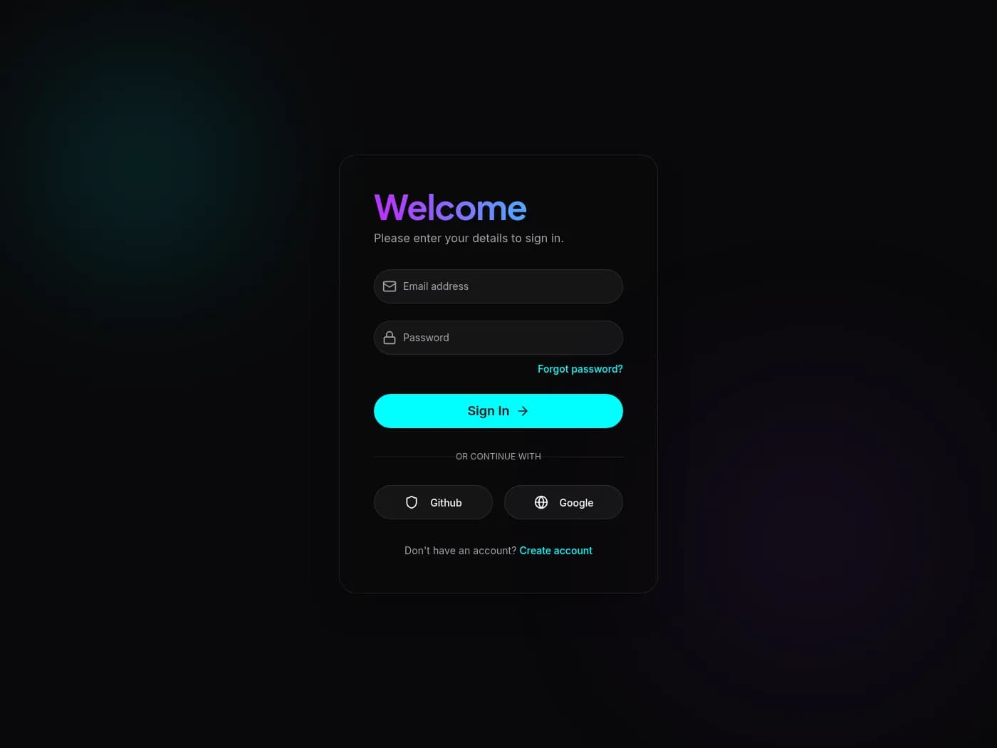 3D Minimal Login UI
