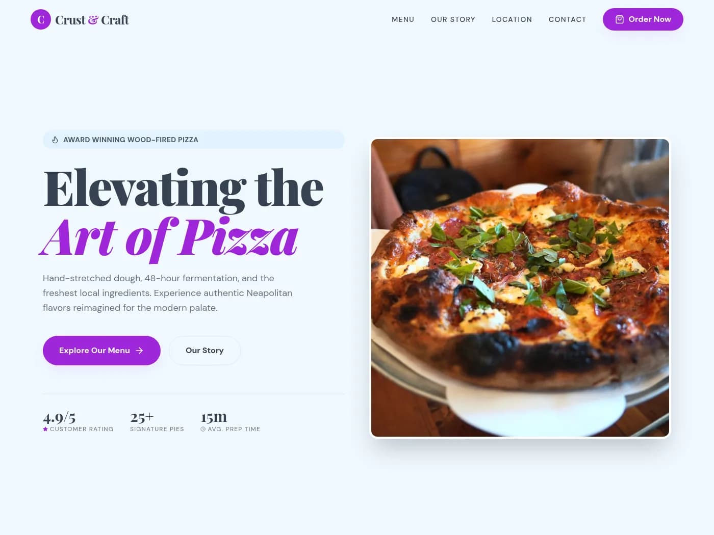 Modern Pizzeria Page