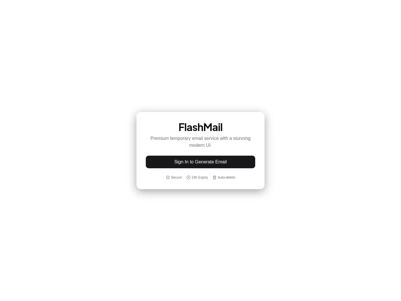 Modern Temp Mail UI