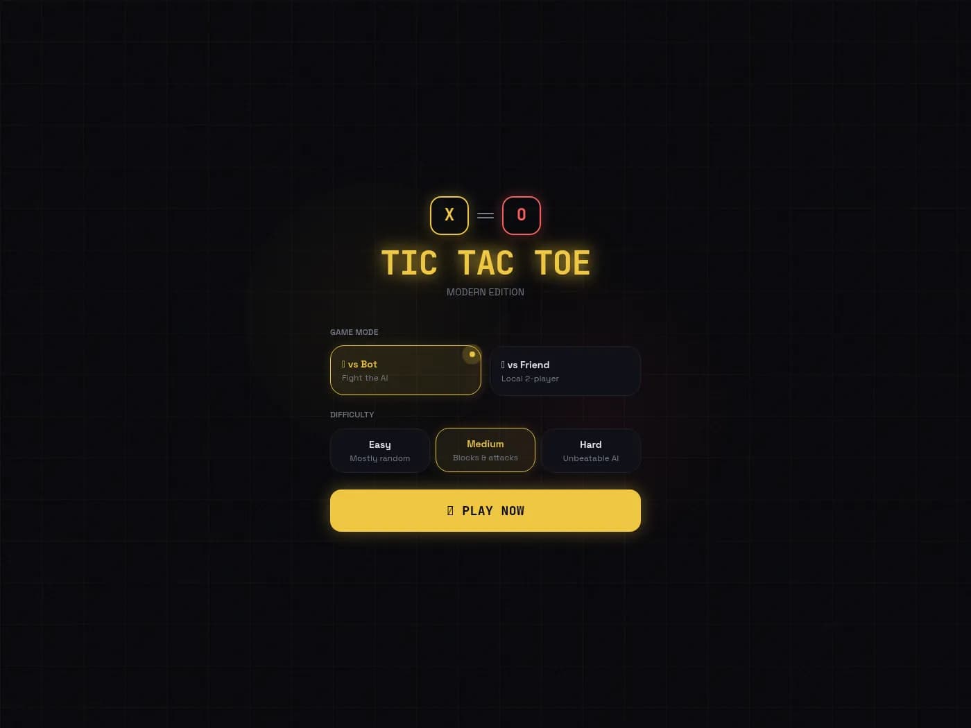 Modern Tic Tac Toe