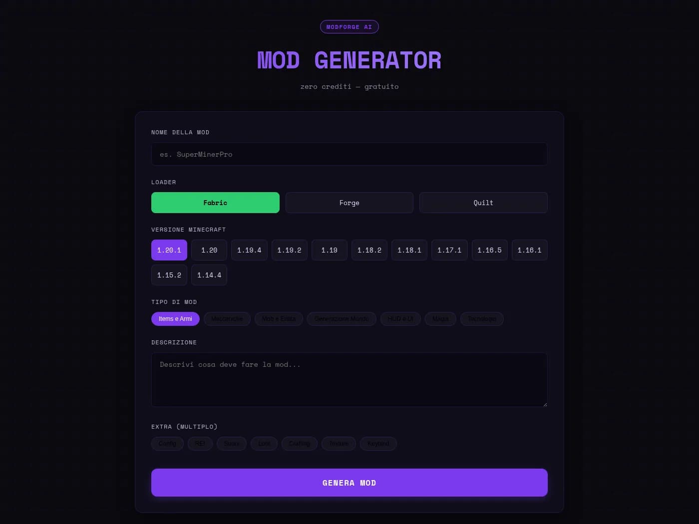 ModForge AI Mod Generator