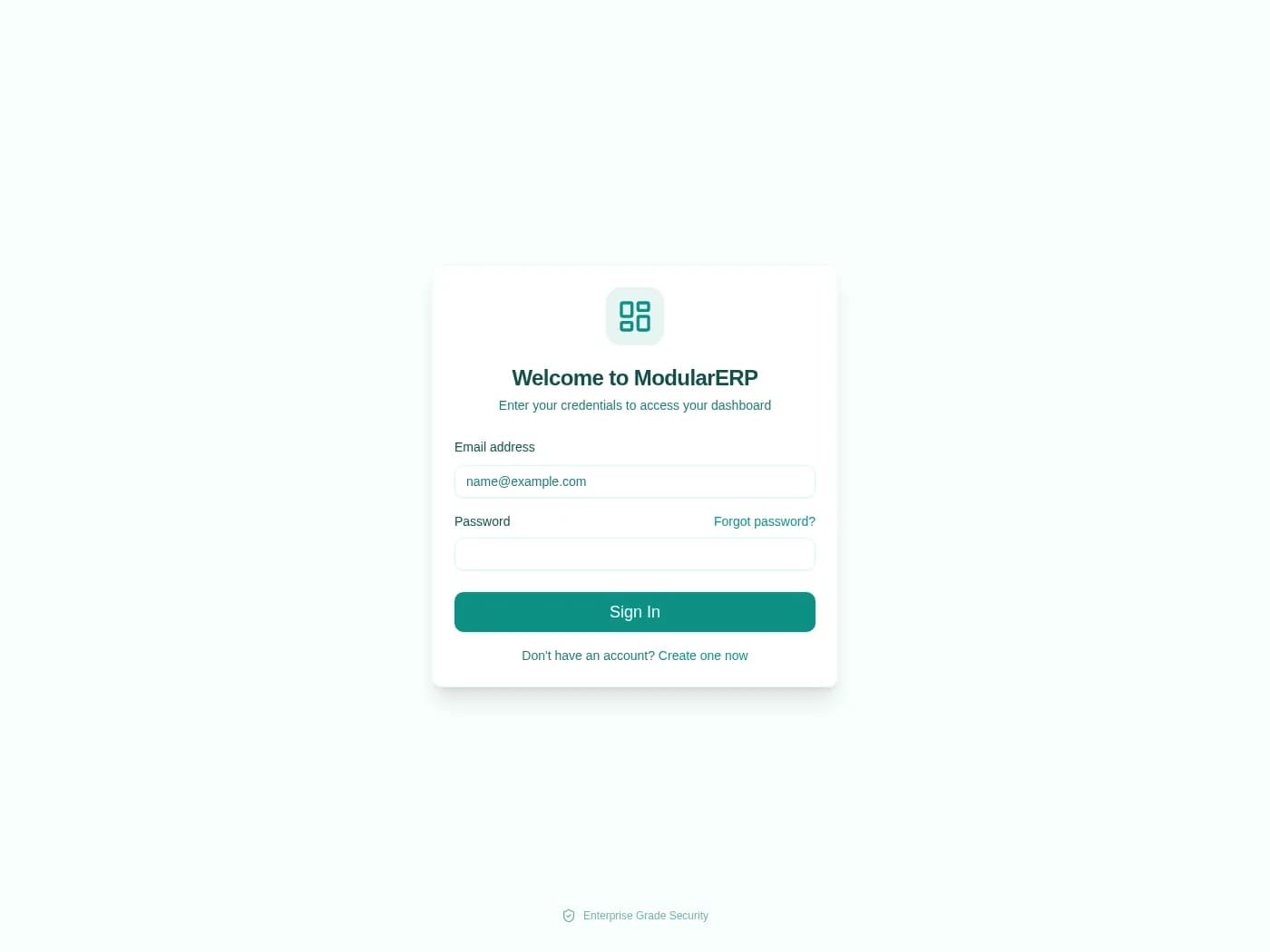 ModularERP Dashboard