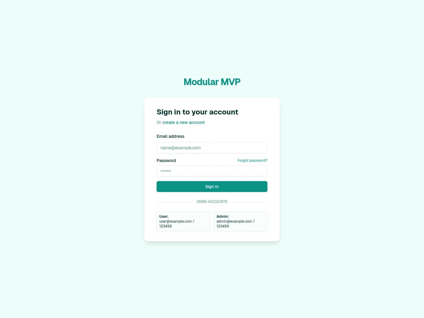 Modular MVP Frontend Kit