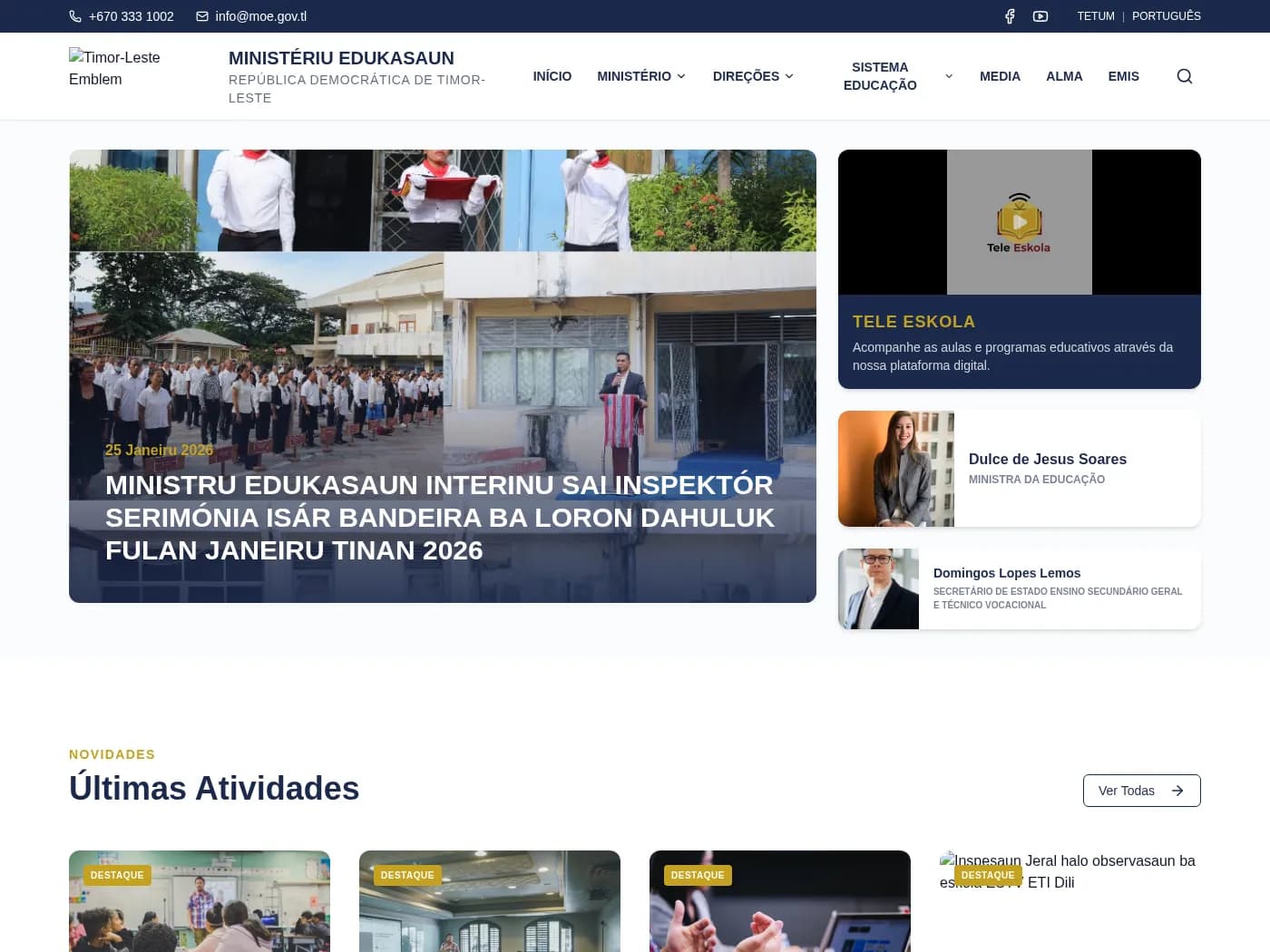 Moe.gov.tl Website Clone