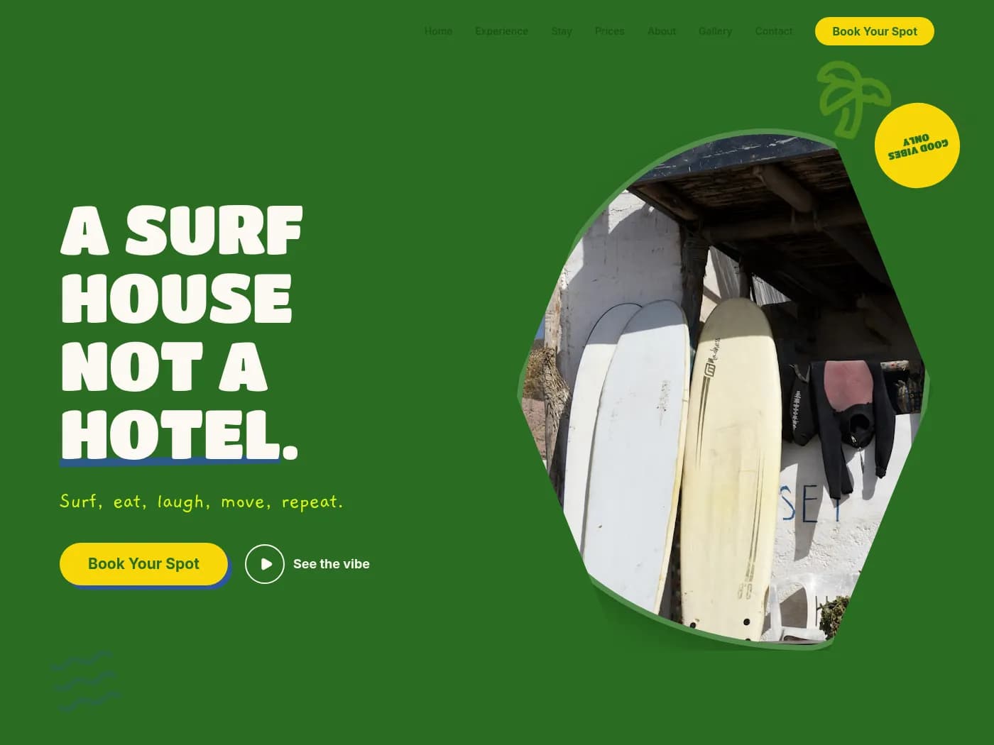 Moja Surf House Website
