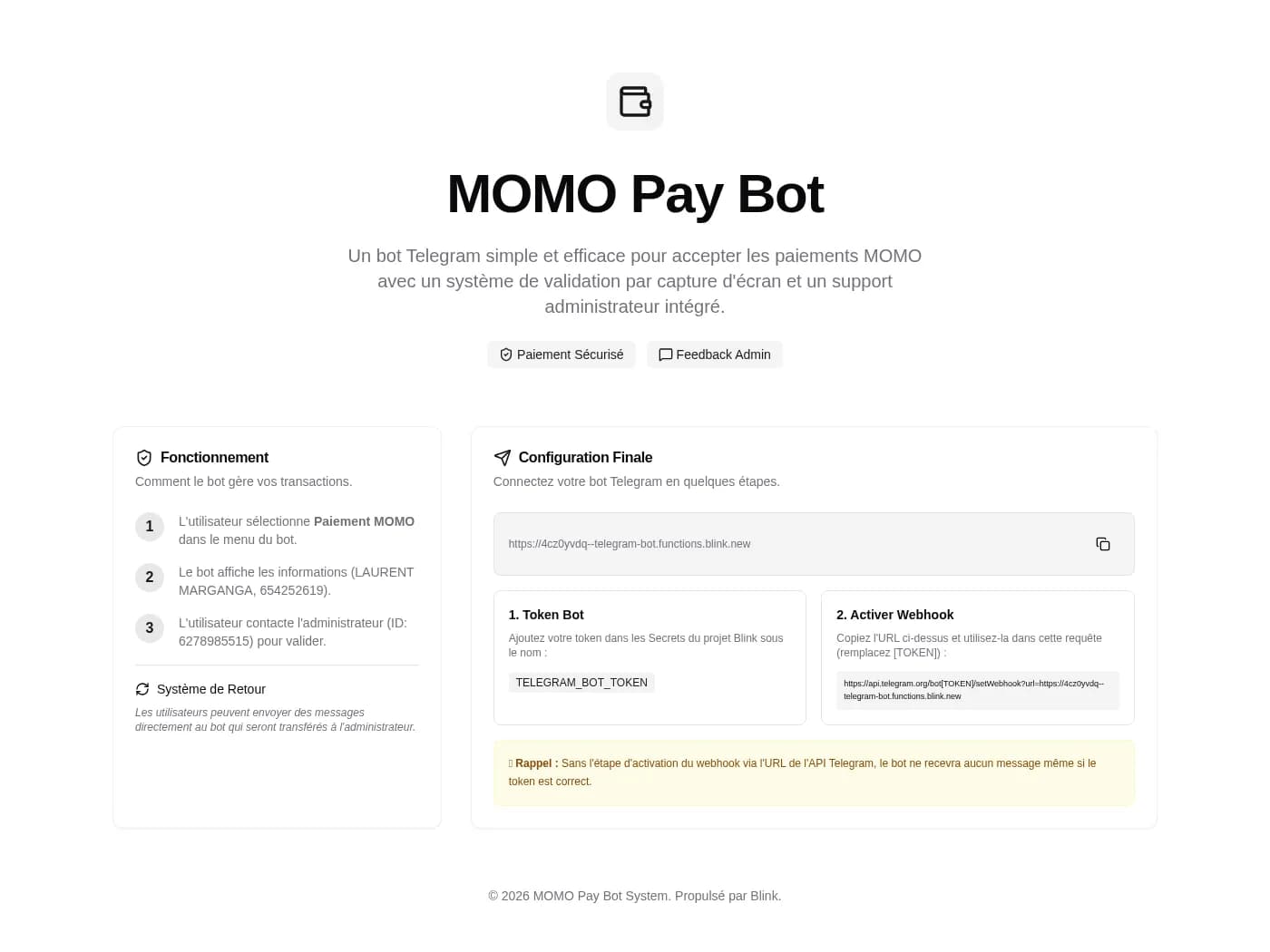 MOMO Pay Telegram Bot