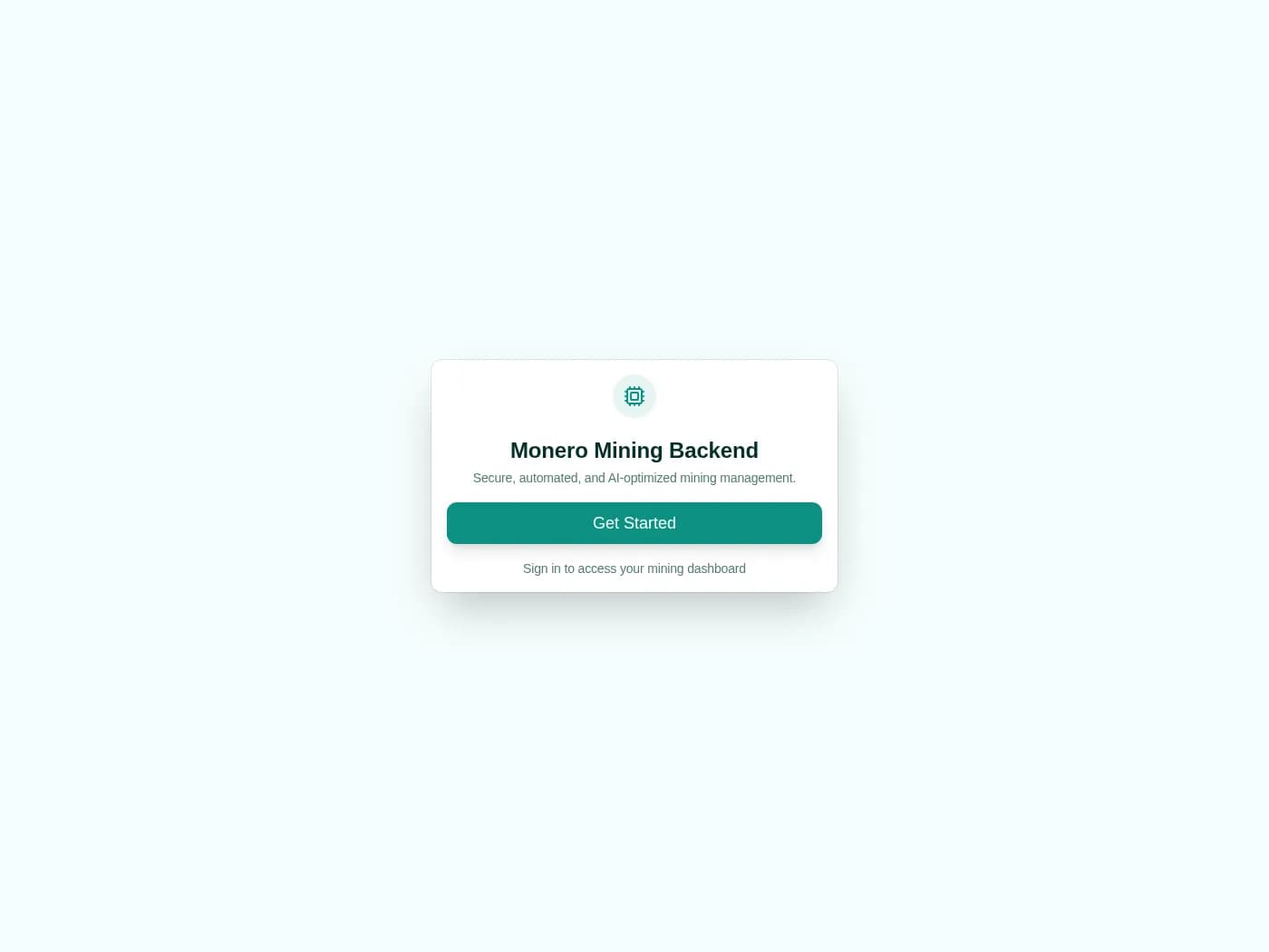 Monero Mining Backend