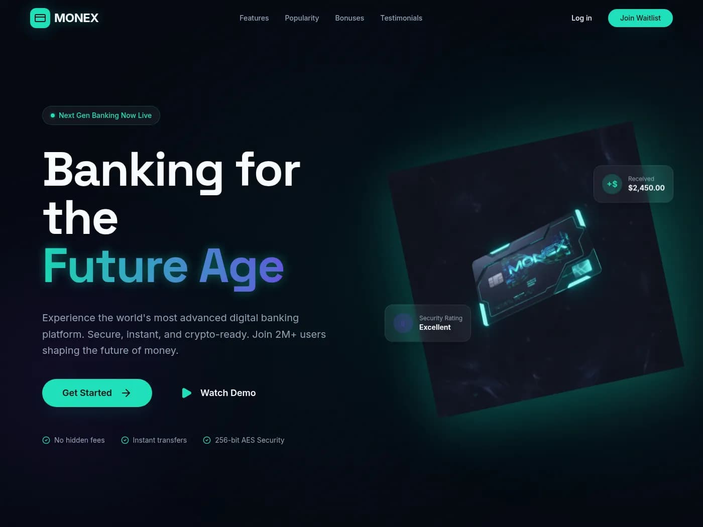 Monex Bank Landing Page