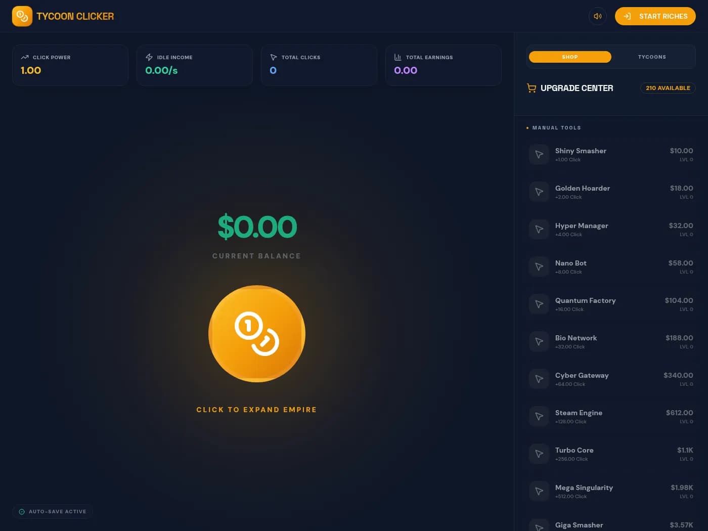 Upgrade Clicker Tycoon