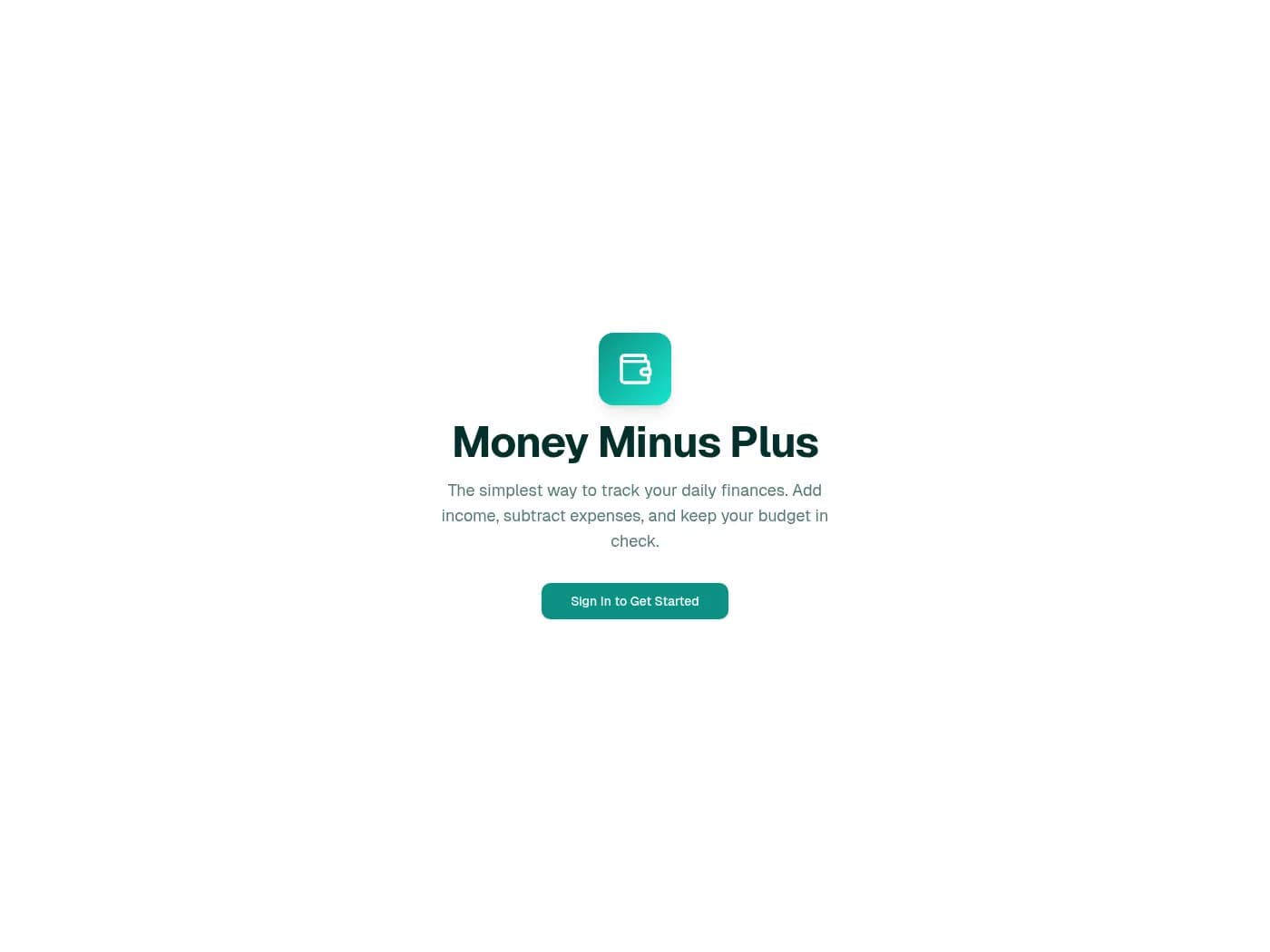 Money Minus Plus App