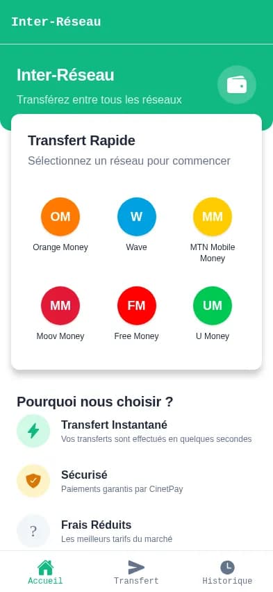 Inter-Réseau Money App