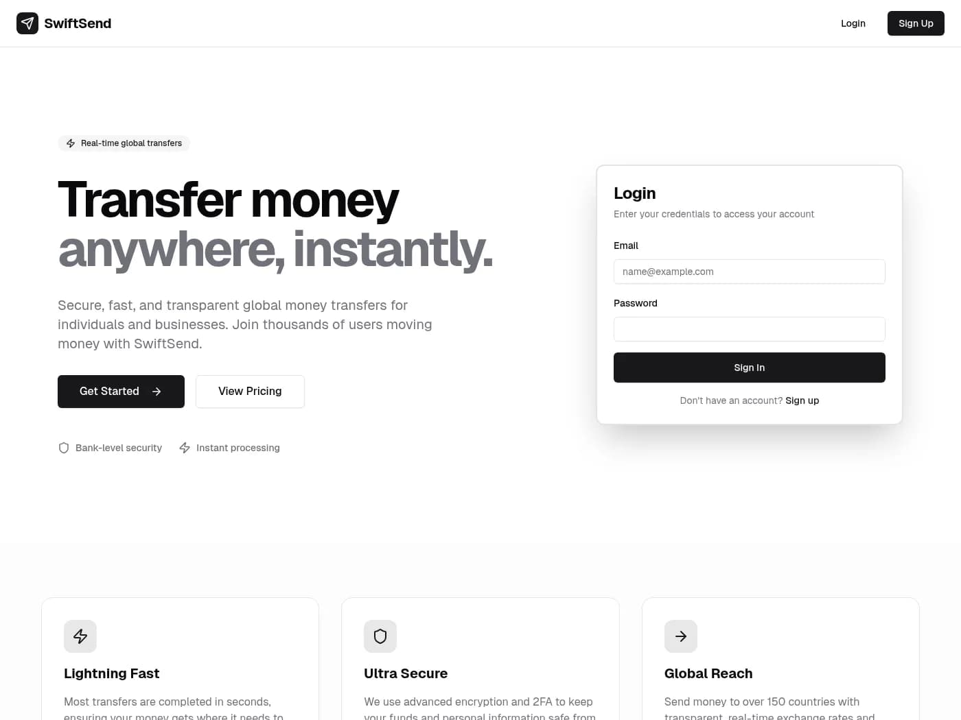SwiftSend Money App