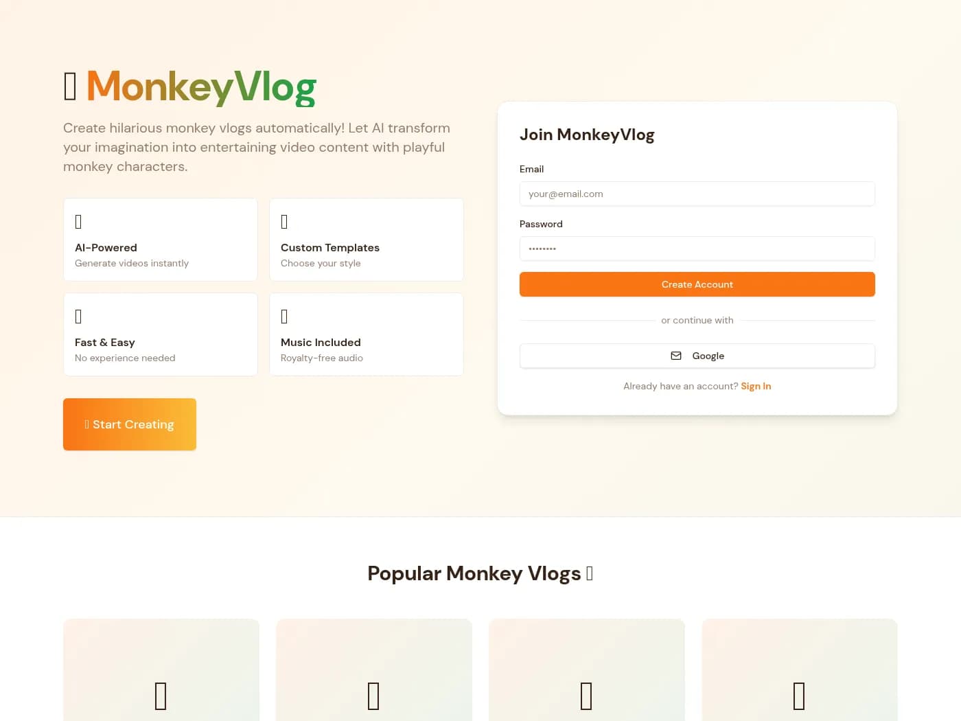 Monkey Vlog Generator