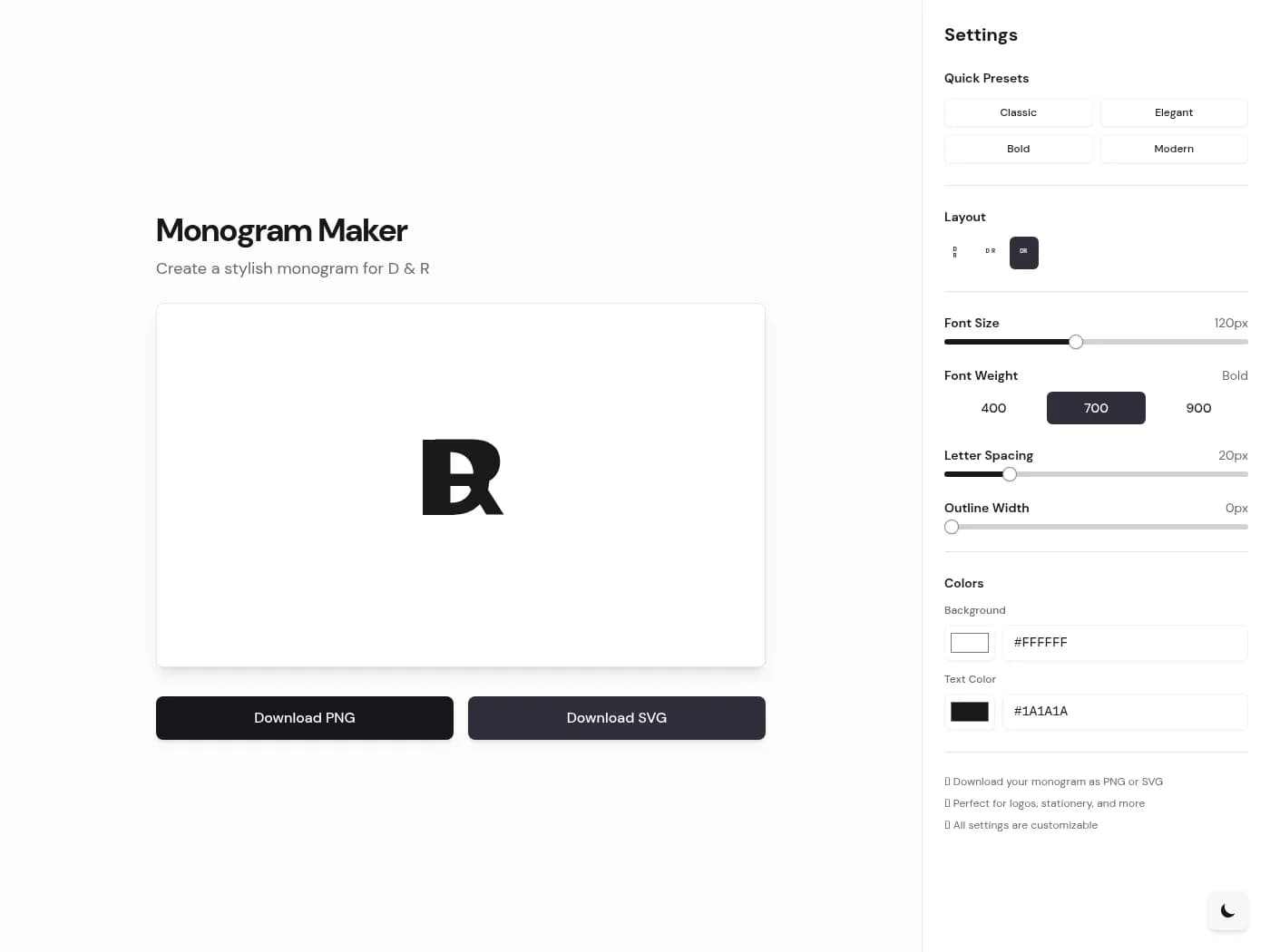 Monogram Maker: D&R