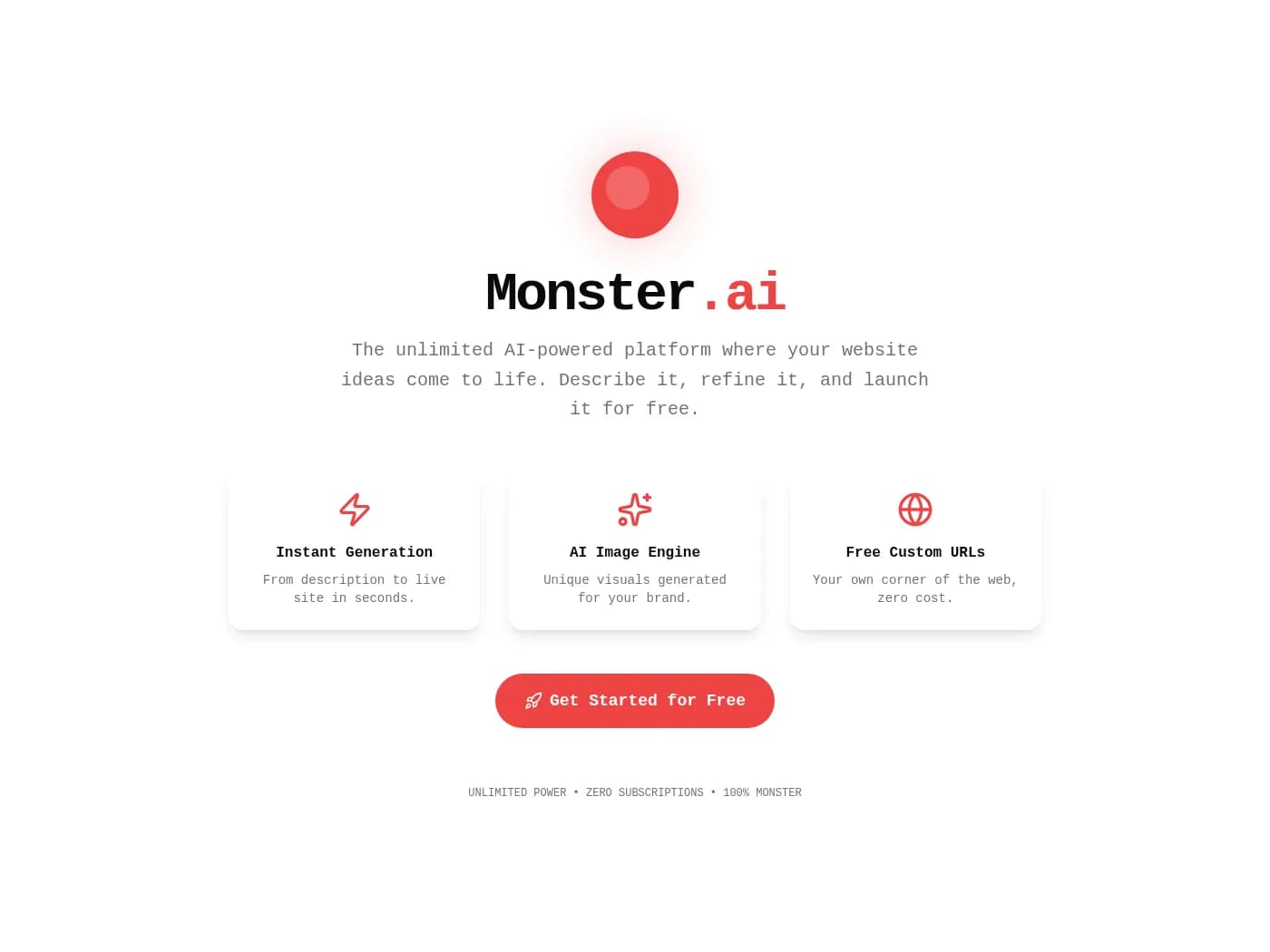 Monster AI Website Builder