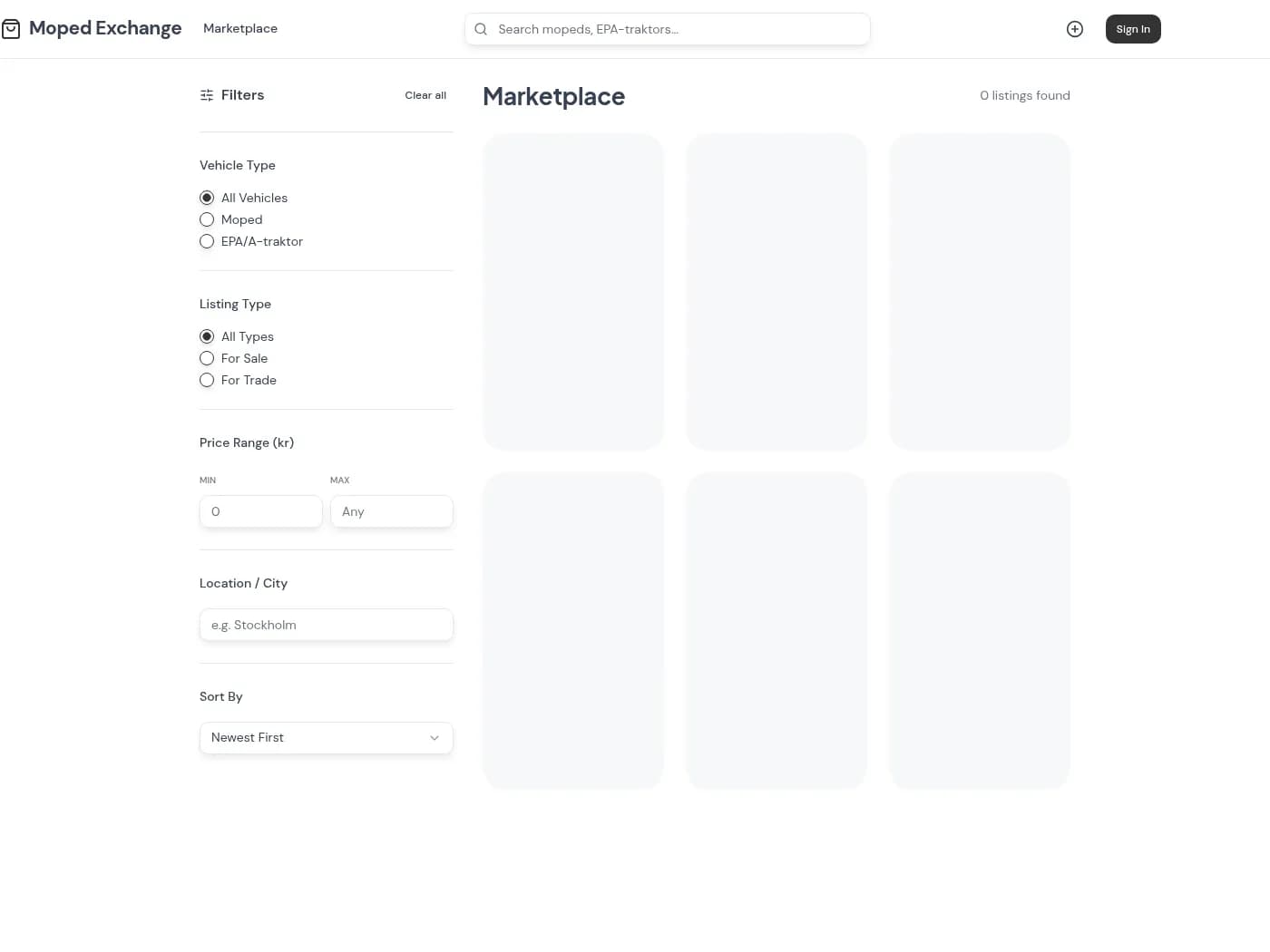 Moped Exchange Marketplace
