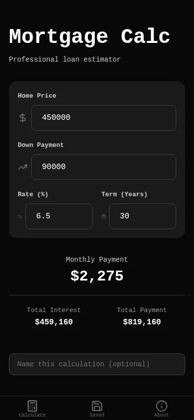 Mortgage Calculator Pro
