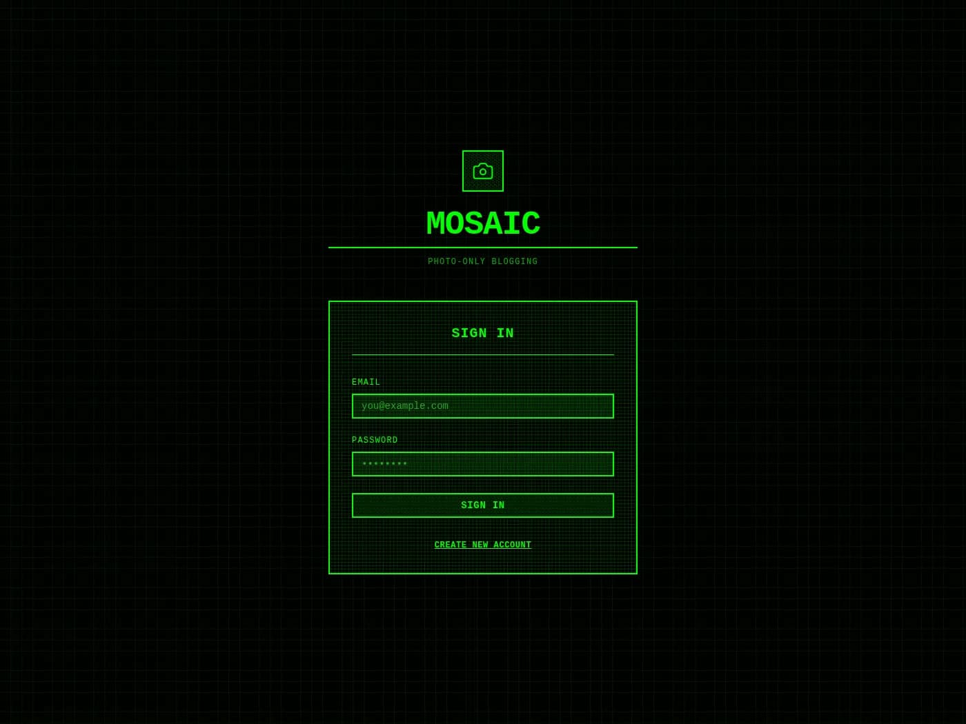 Mosaic - Photo-Only Blogging Platform