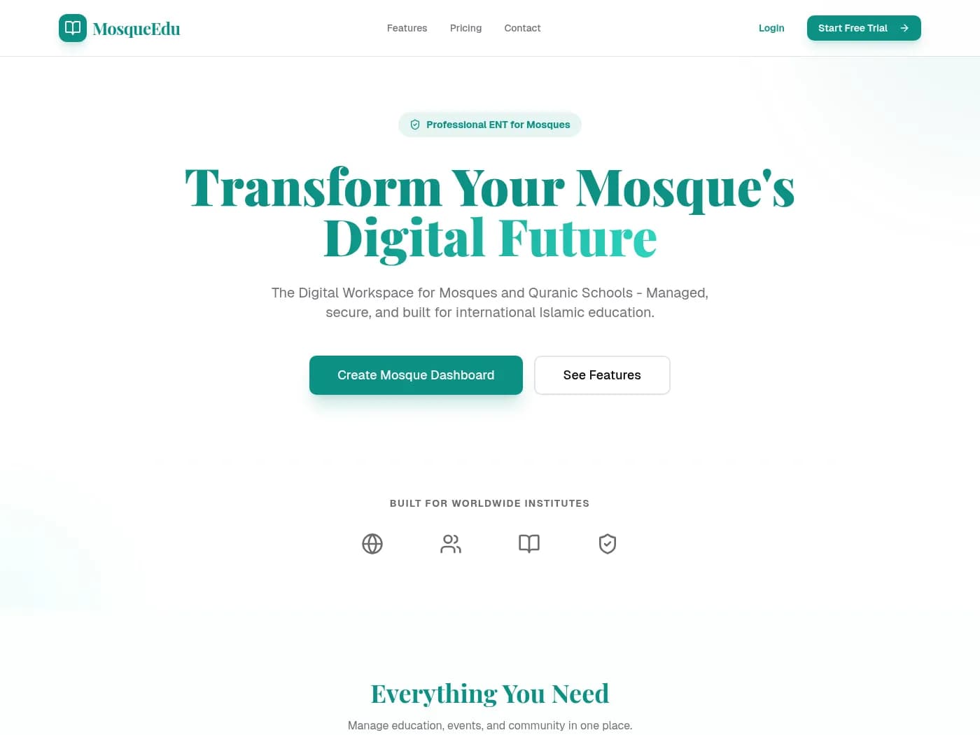 MosqueEdu SaaS Platform