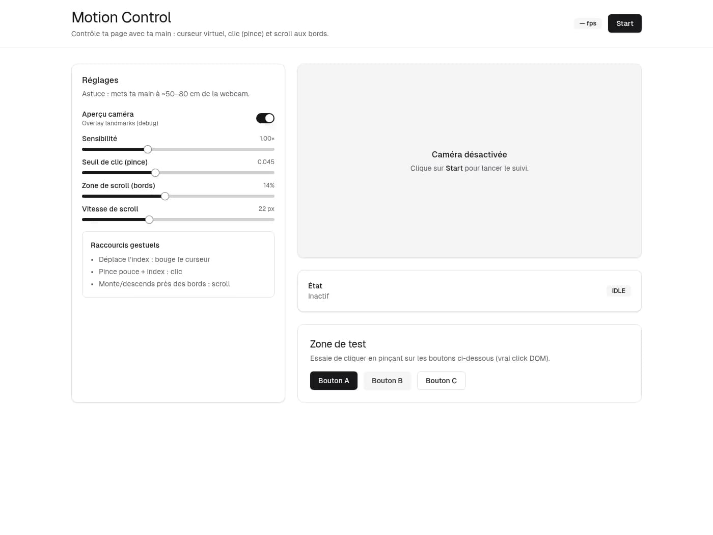Motion Control Web App