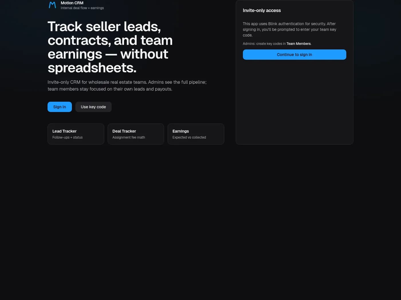 Motion CRM MVP