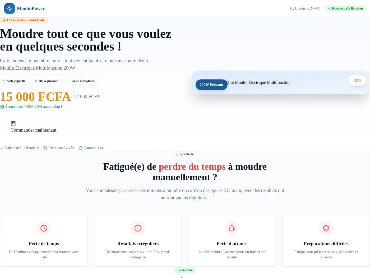 Moulin Power Landing Page