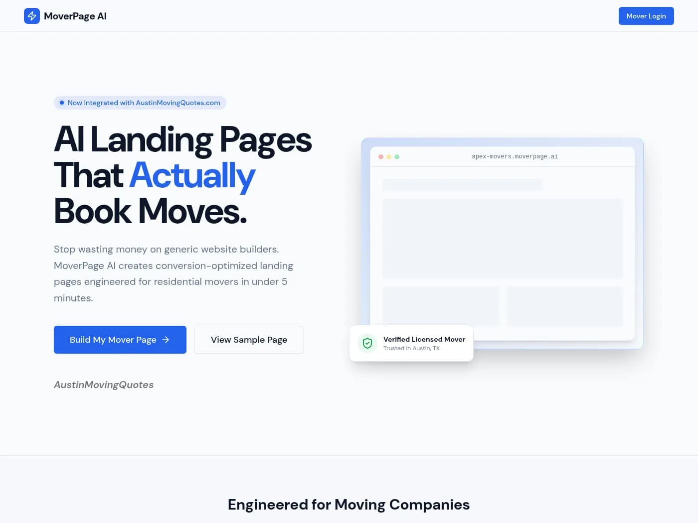 MoverPage AI