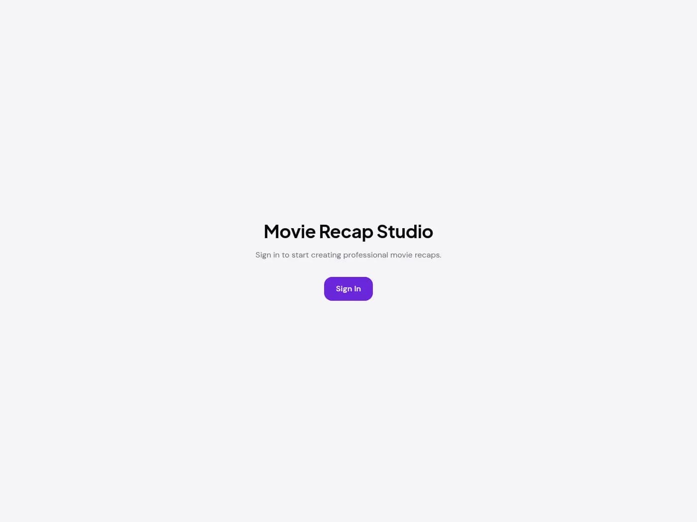 Movie Recap Studio
