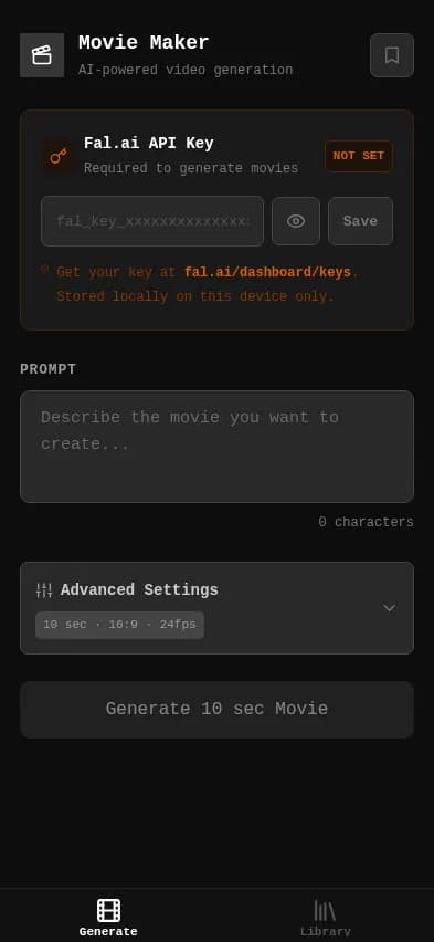 Movie Maker Settings