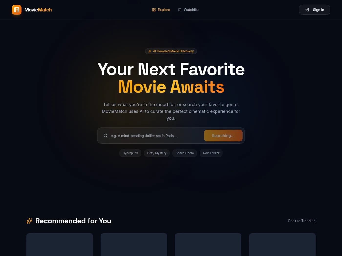 MovieMatch Website