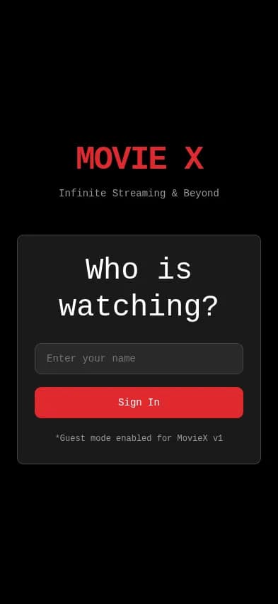 MovieX Streaming App