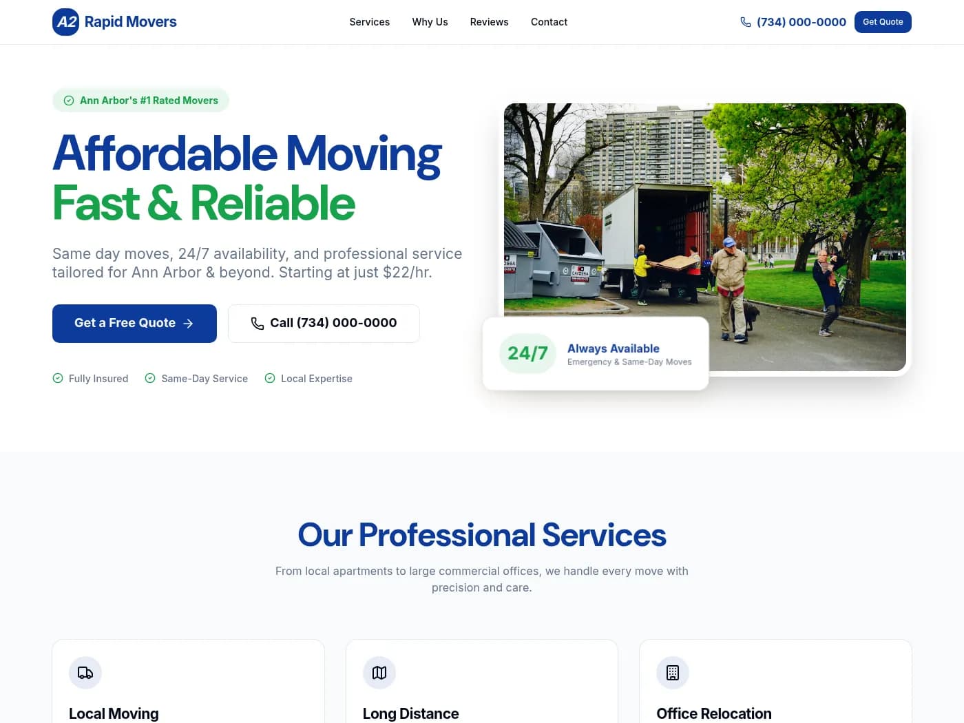 A2 Rapid Movers Site
