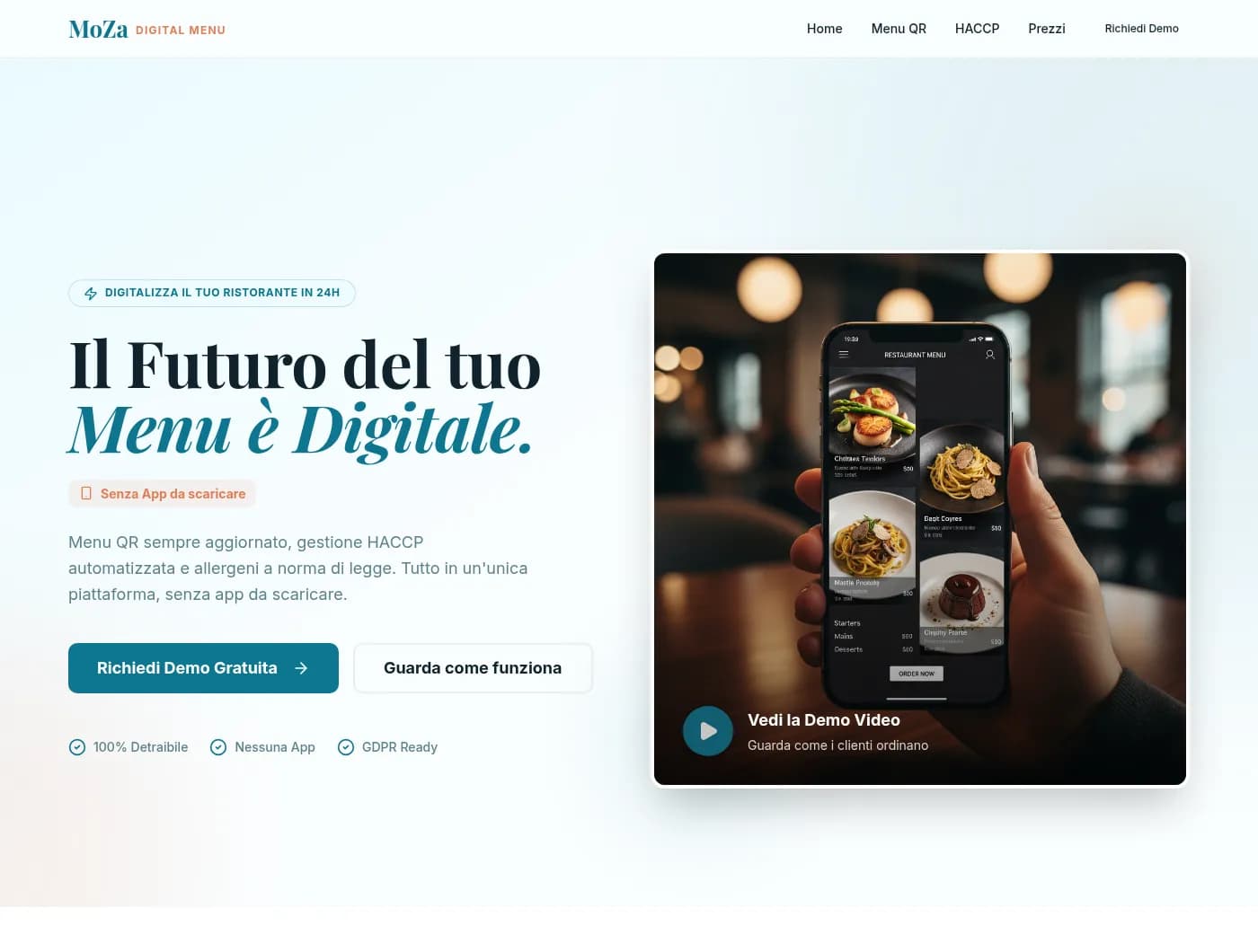 Moza Menu Video Site