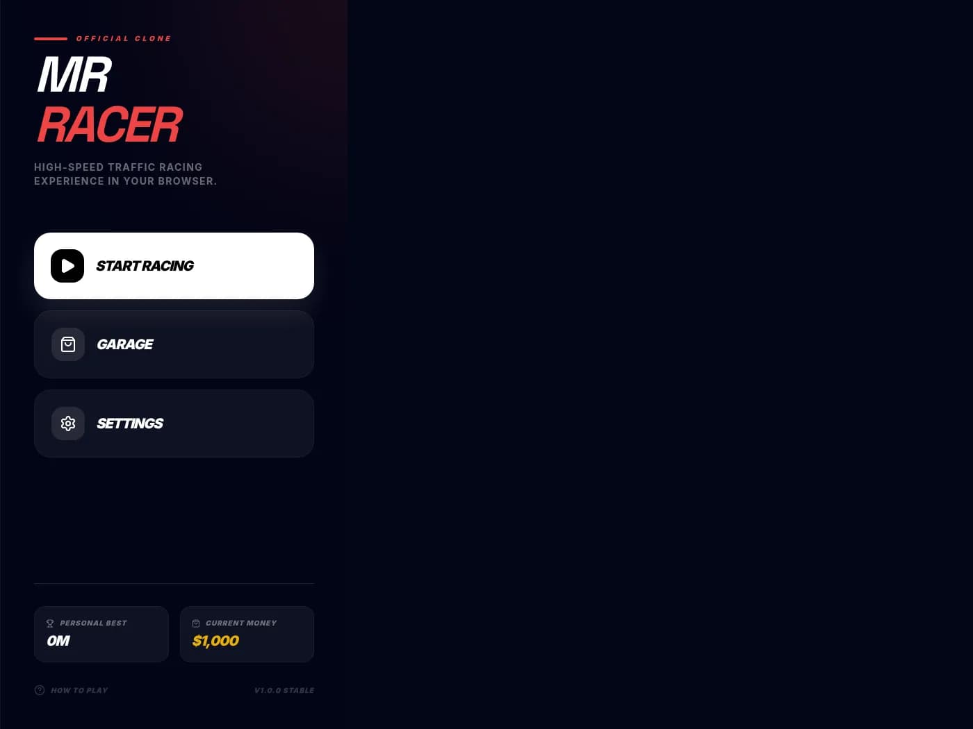 Mr Racer Web Clone