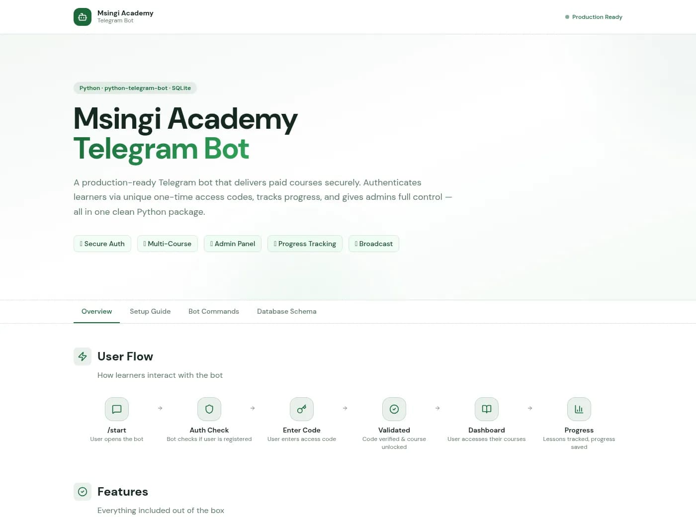 Msingi Academy Telegram Bot